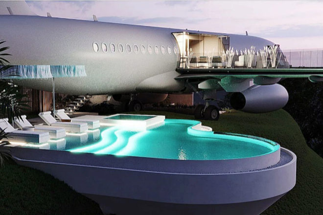 Un Boeing 737 abandonado se transforma en un hotel de lujo en los ...